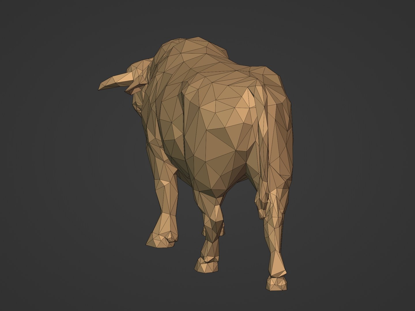 3D 3D Printable Low Polygon Bull Statue - TurboSquid 1986545