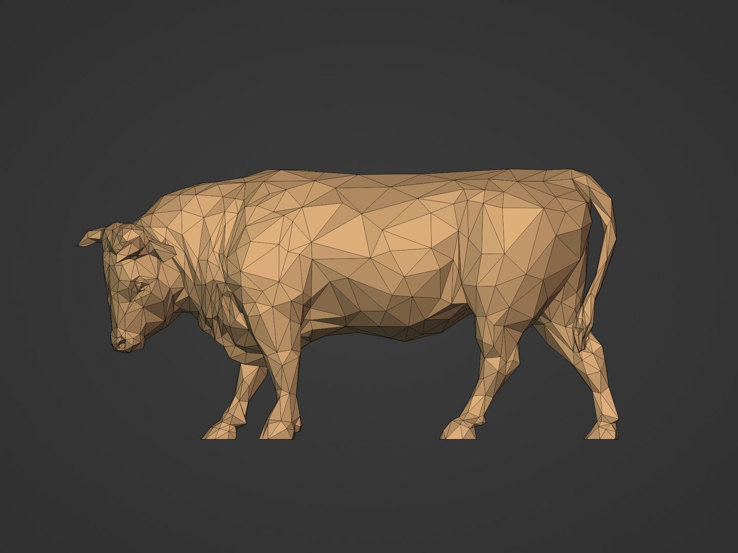 3D 3D Printable Low Polygon Bull Statue - TurboSquid 1986545