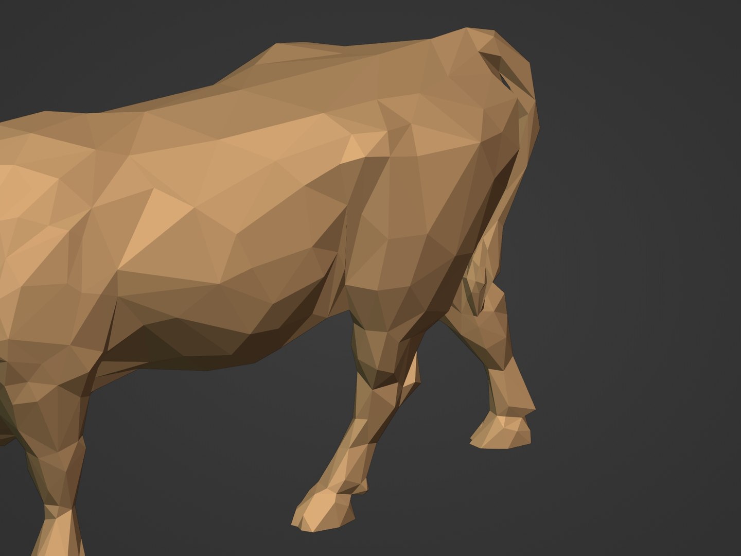 3D 3D Printable Low Polygon Bull Statue - TurboSquid 1986545