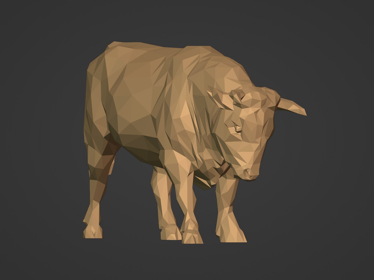 3D 3D Printable Low Polygon Bull Statue - TurboSquid 1986545