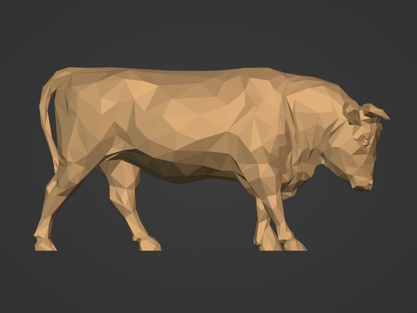 3D 3D Printable Low Polygon Bull Statue - TurboSquid 1986545