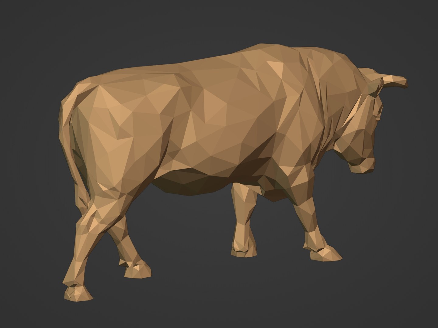 3D 3D Printable Low Polygon Bull Statue - TurboSquid 1986545