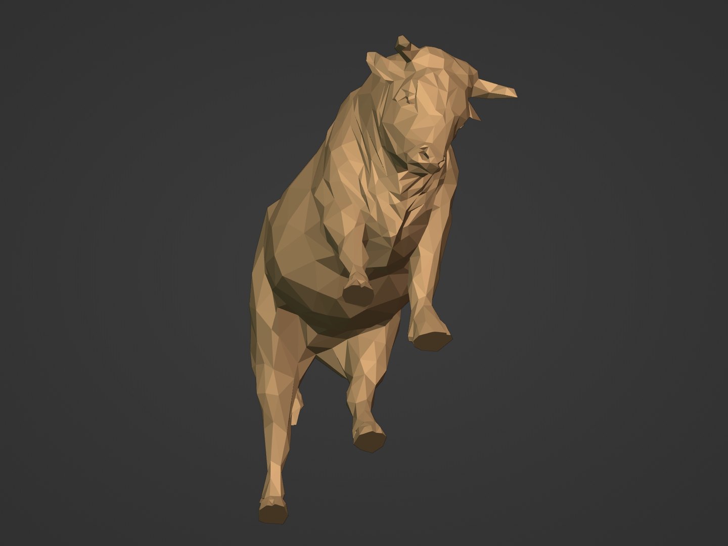 3D 3D Printable Low Polygon Bull Statue - TurboSquid 1986545