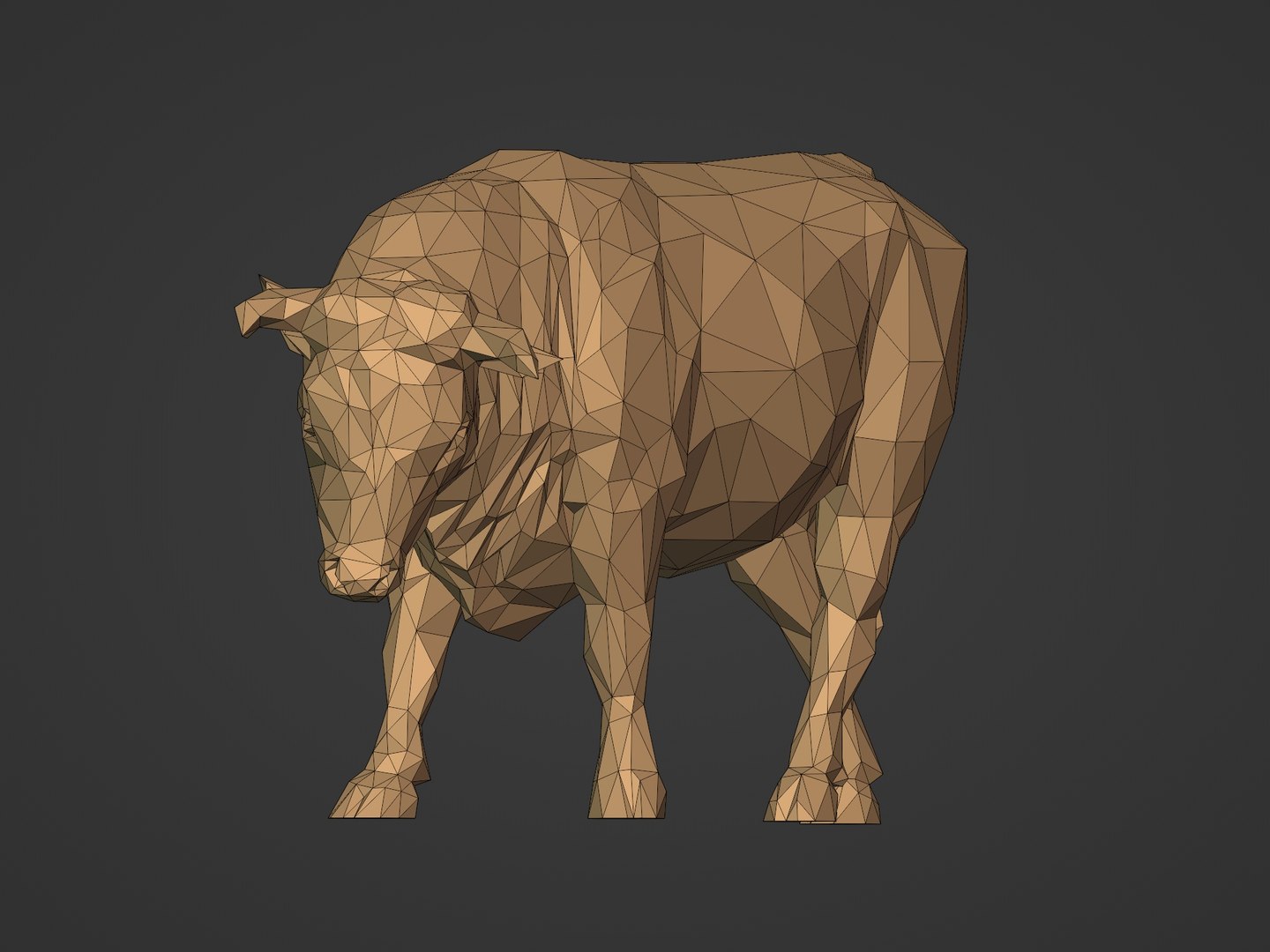 3D 3D Printable Low Polygon Bull Statue - TurboSquid 1986545