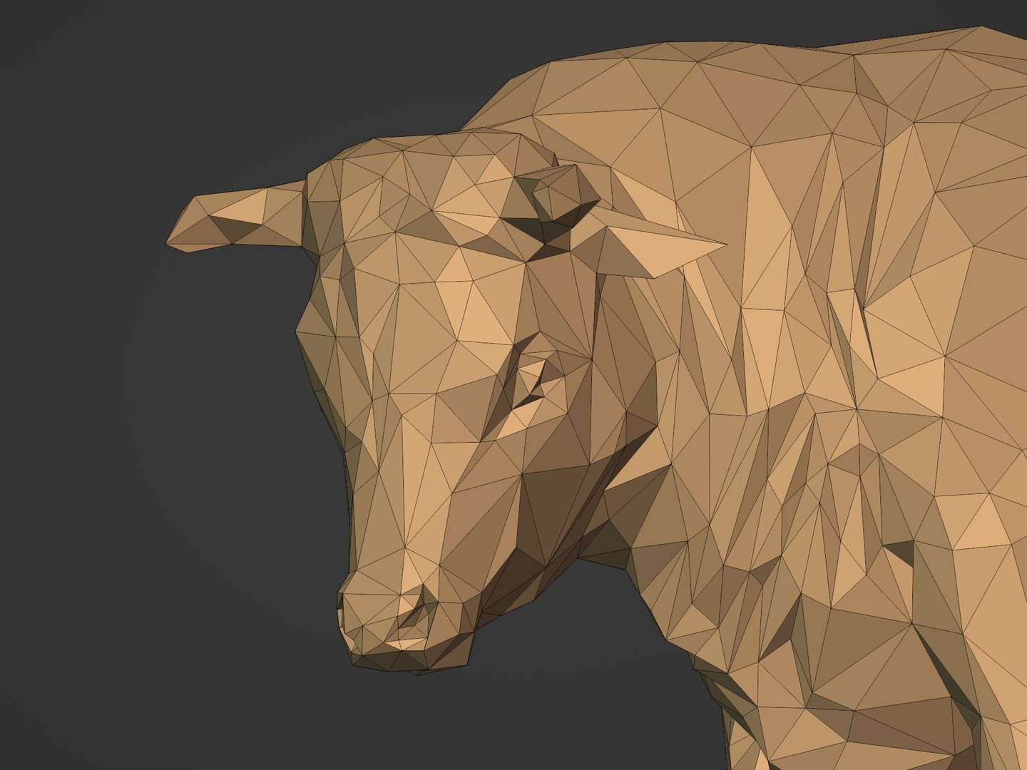 3D 3D Printable Low Polygon Bull Statue - TurboSquid 1986545