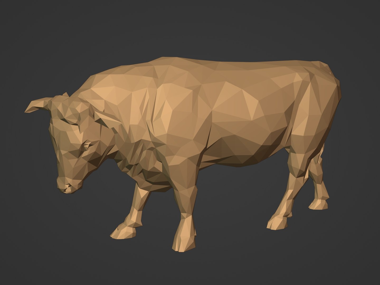 3D 3D Printable Low Polygon Bull Statue - TurboSquid 1986545
