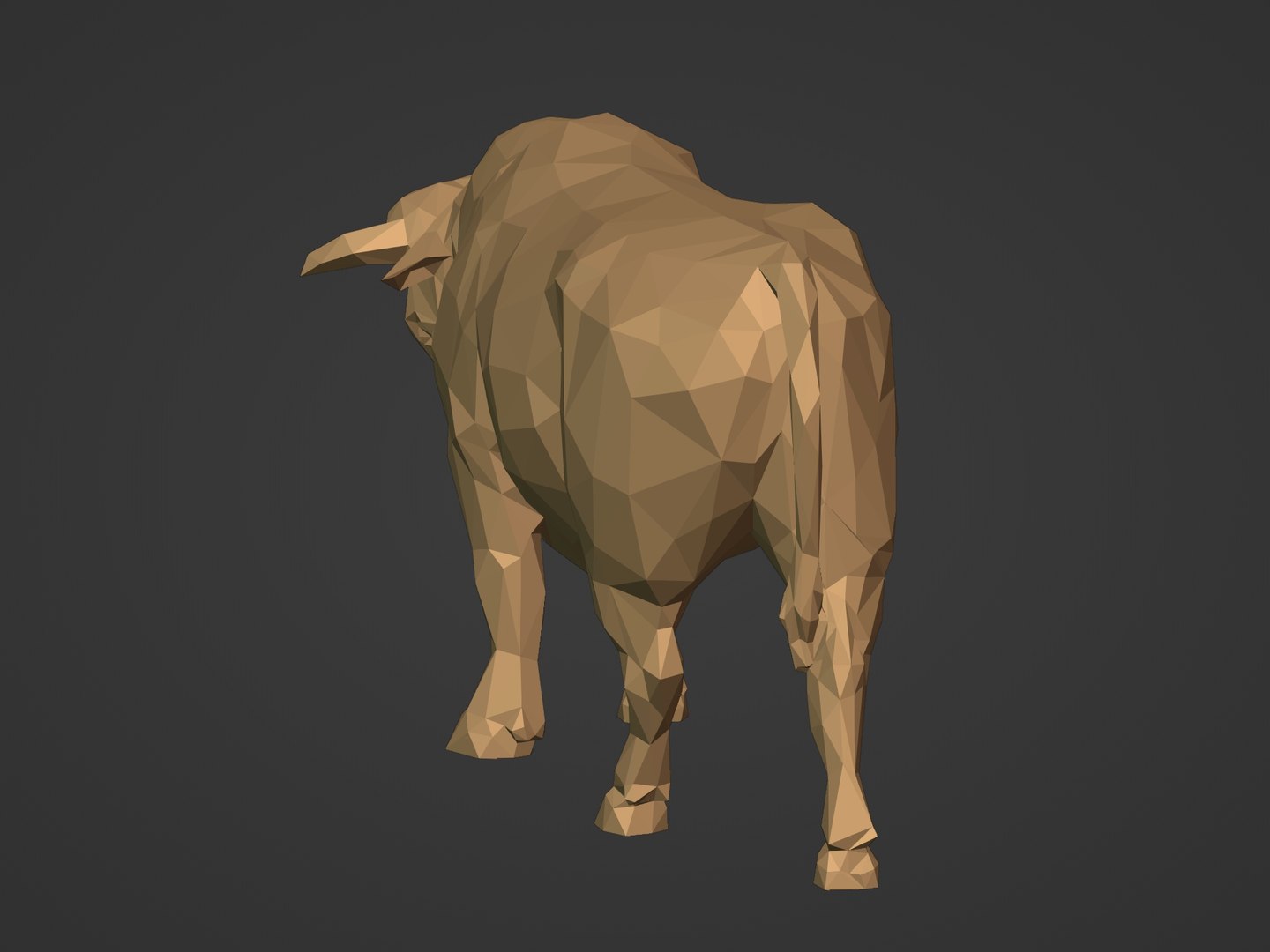 3D 3D Printable Low Polygon Bull Statue - TurboSquid 1986545