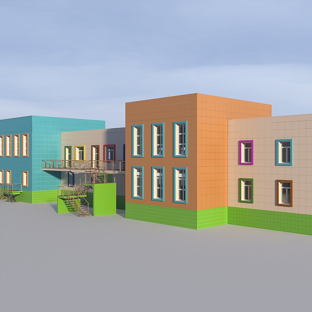 Building Kindergarten 3D Model - TurboSquid 1302088