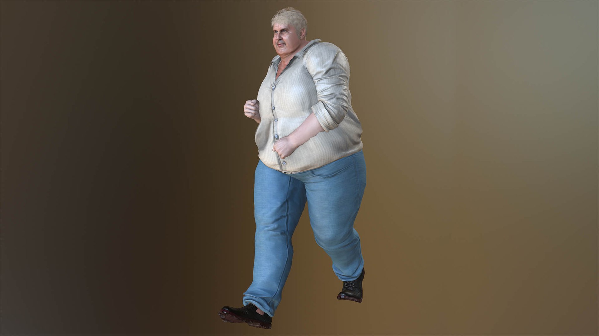 3D Model Elder Fat Man VR AR Low-poly 3d Model - TurboSquid 2062291