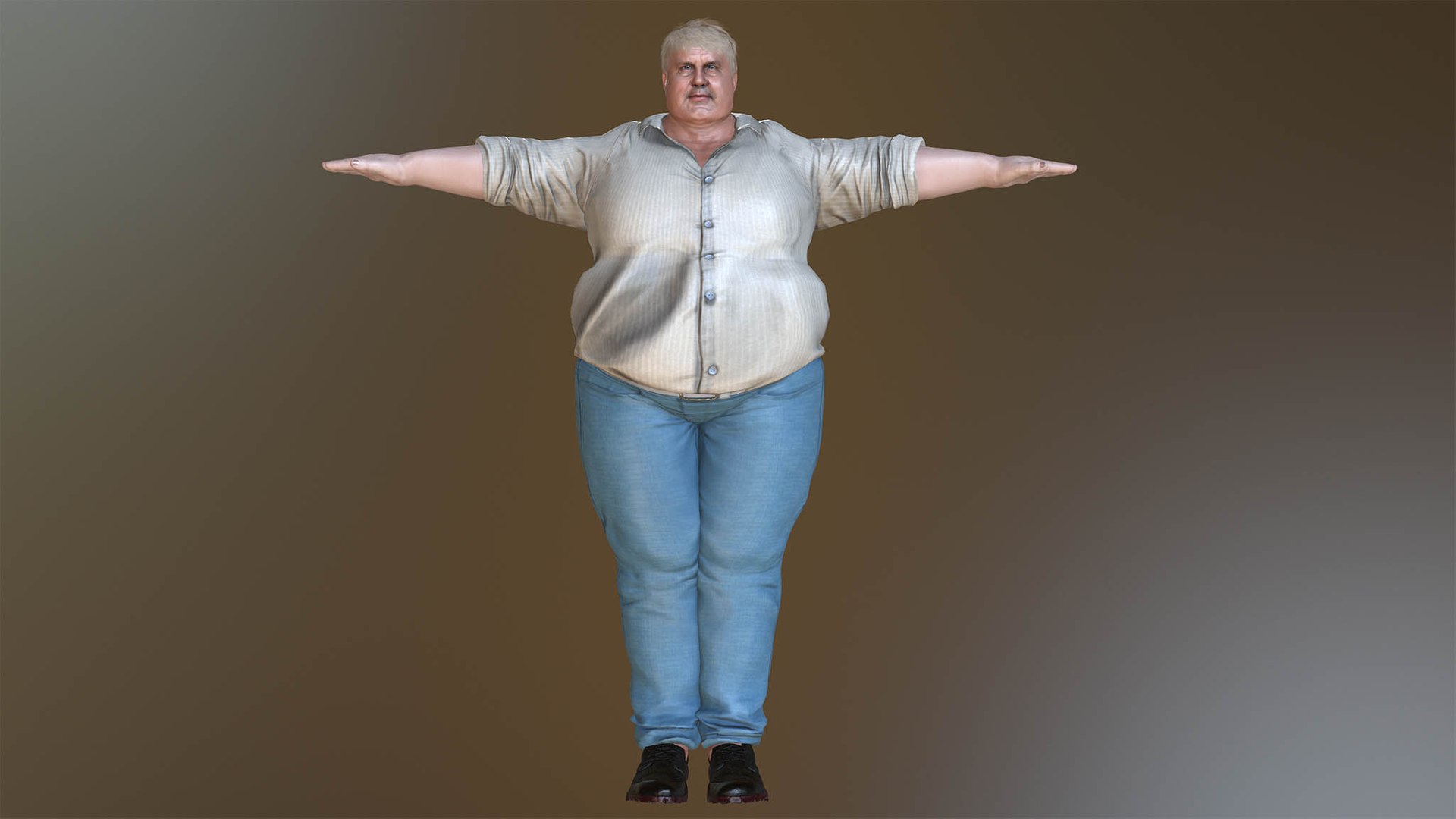 3D Model Elder Fat Man VR AR Low-poly 3d Model - TurboSquid 2062291