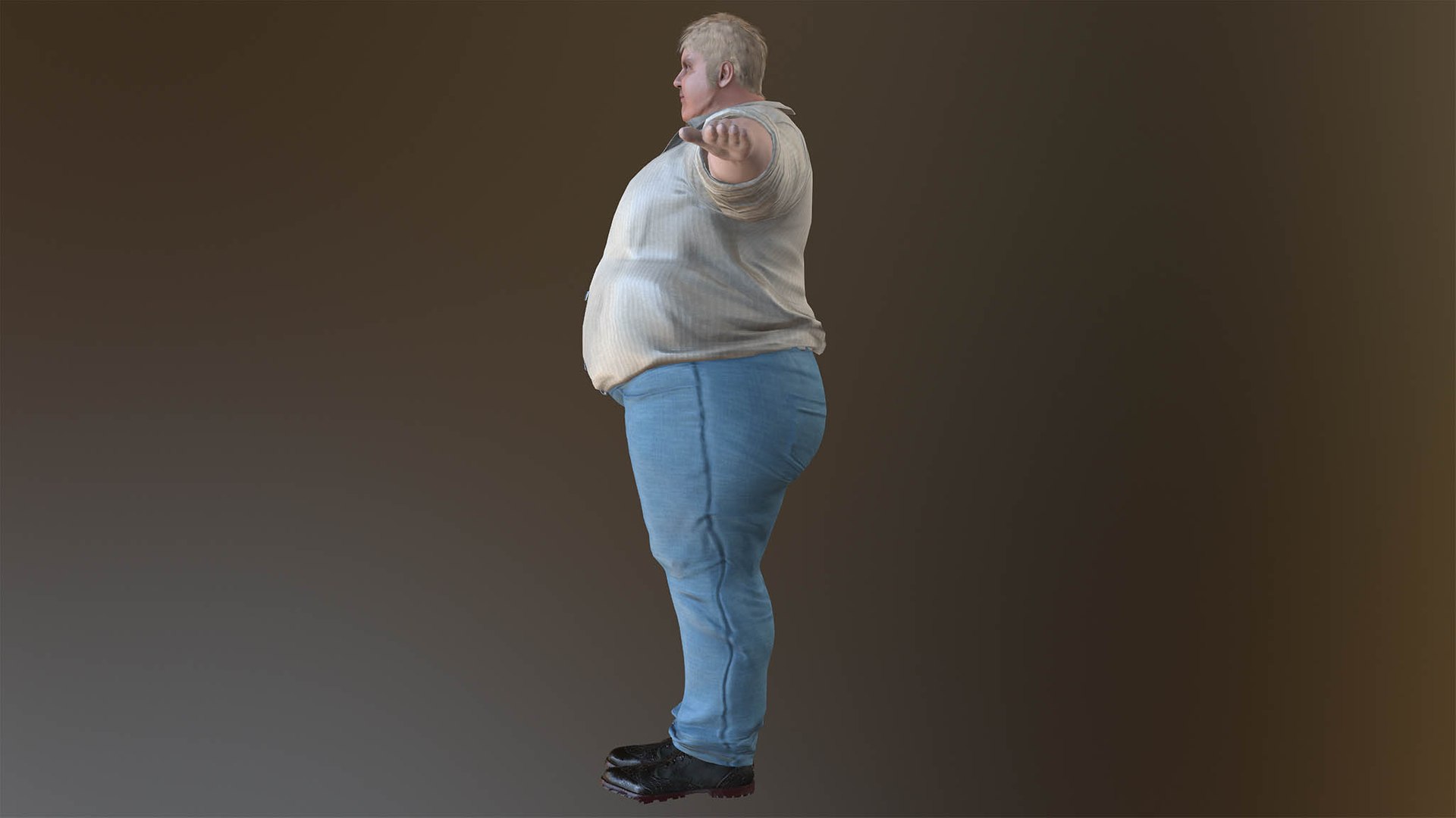 3D Model Elder Fat Man VR AR Low-poly 3d Model - TurboSquid 2062291