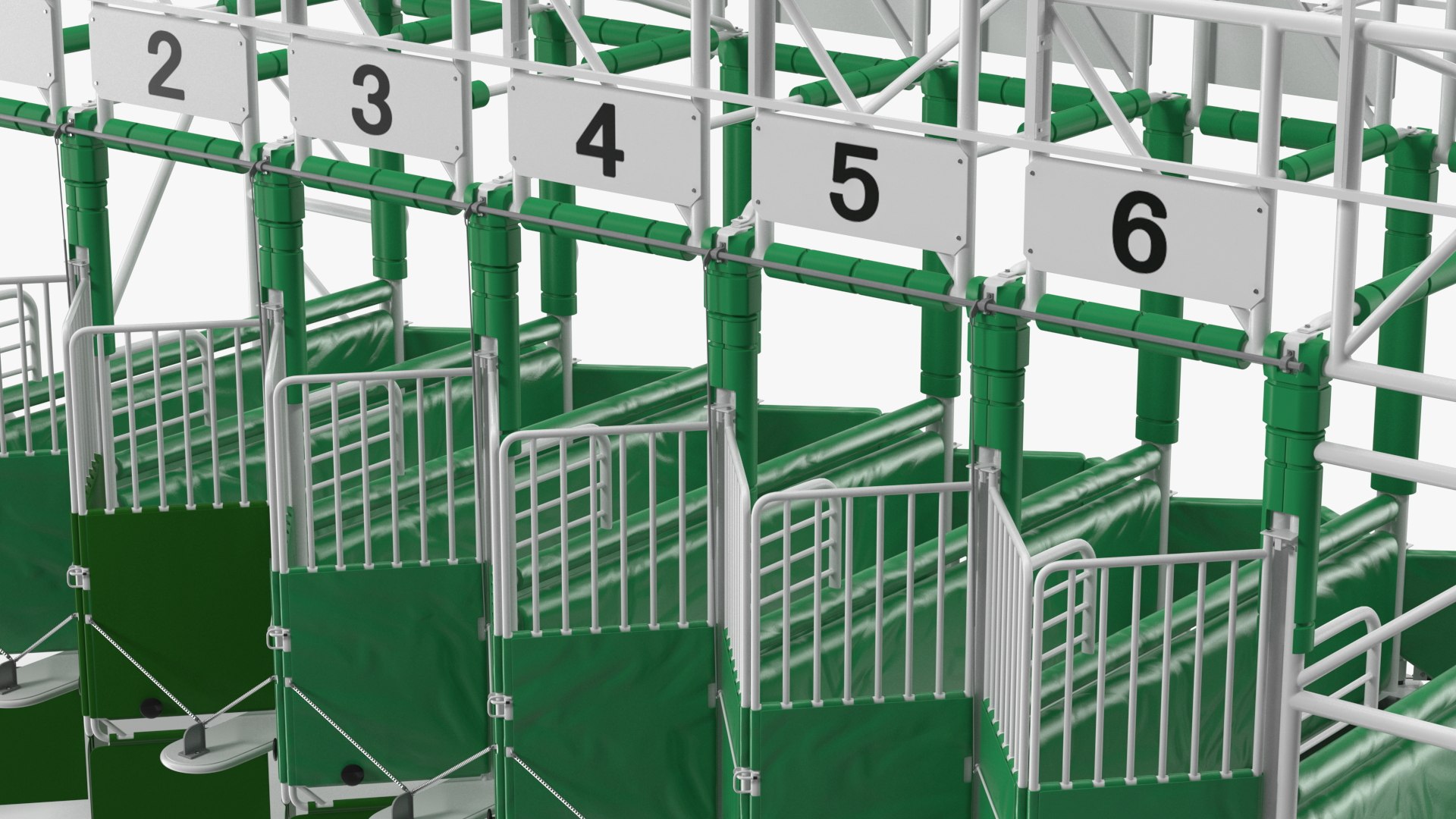6 Horse Starting Stalls Rigged for Maya model - TurboSquid 2052257