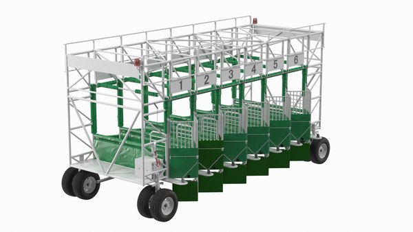 modelo 3d 6 puestos de salida de caballos preparados para Maya ...