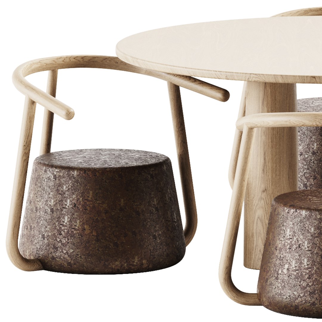 3D Model Il Colonnato Table By Kettal And Ypsilon Chair By BlackCork ...