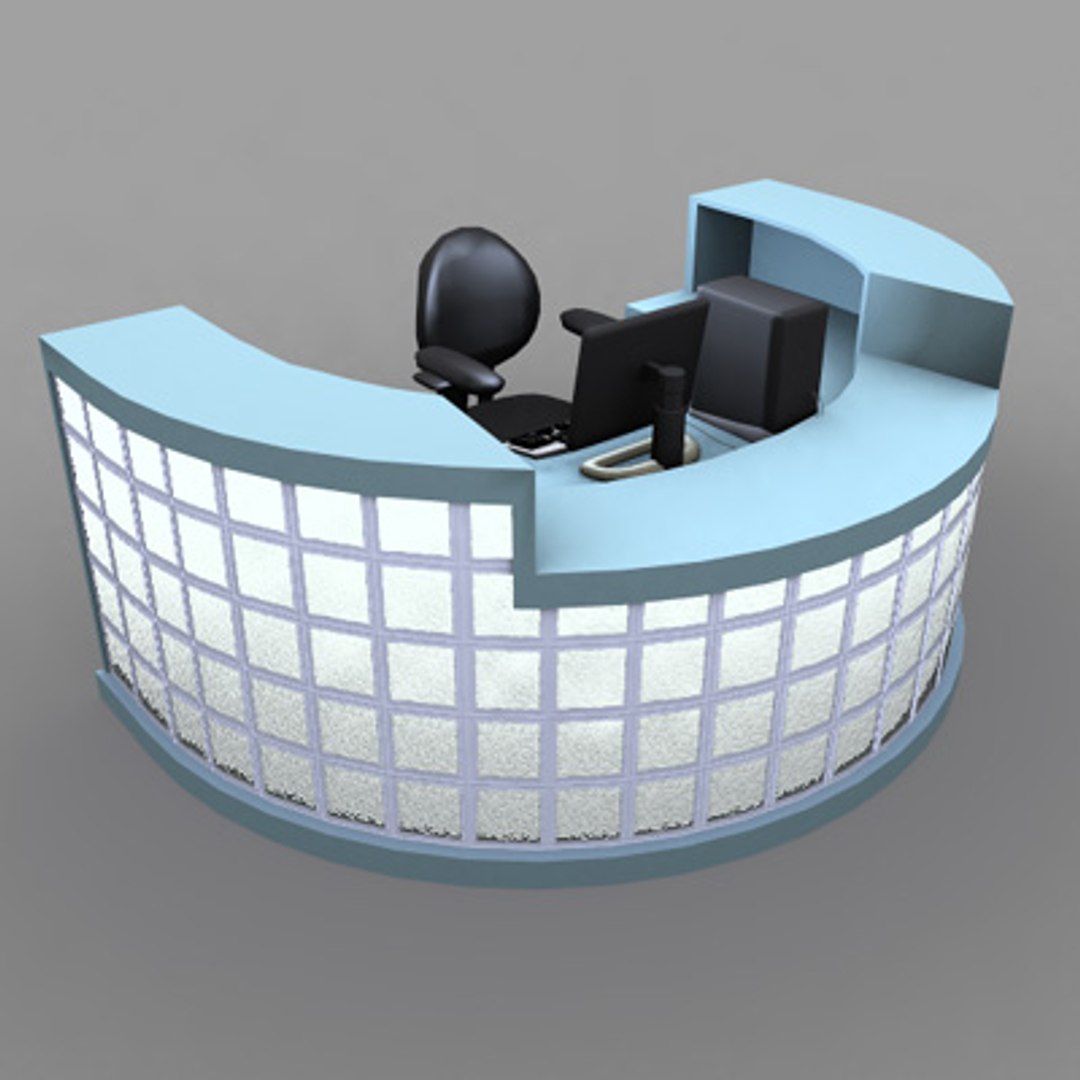3d Reception Desk Lobby