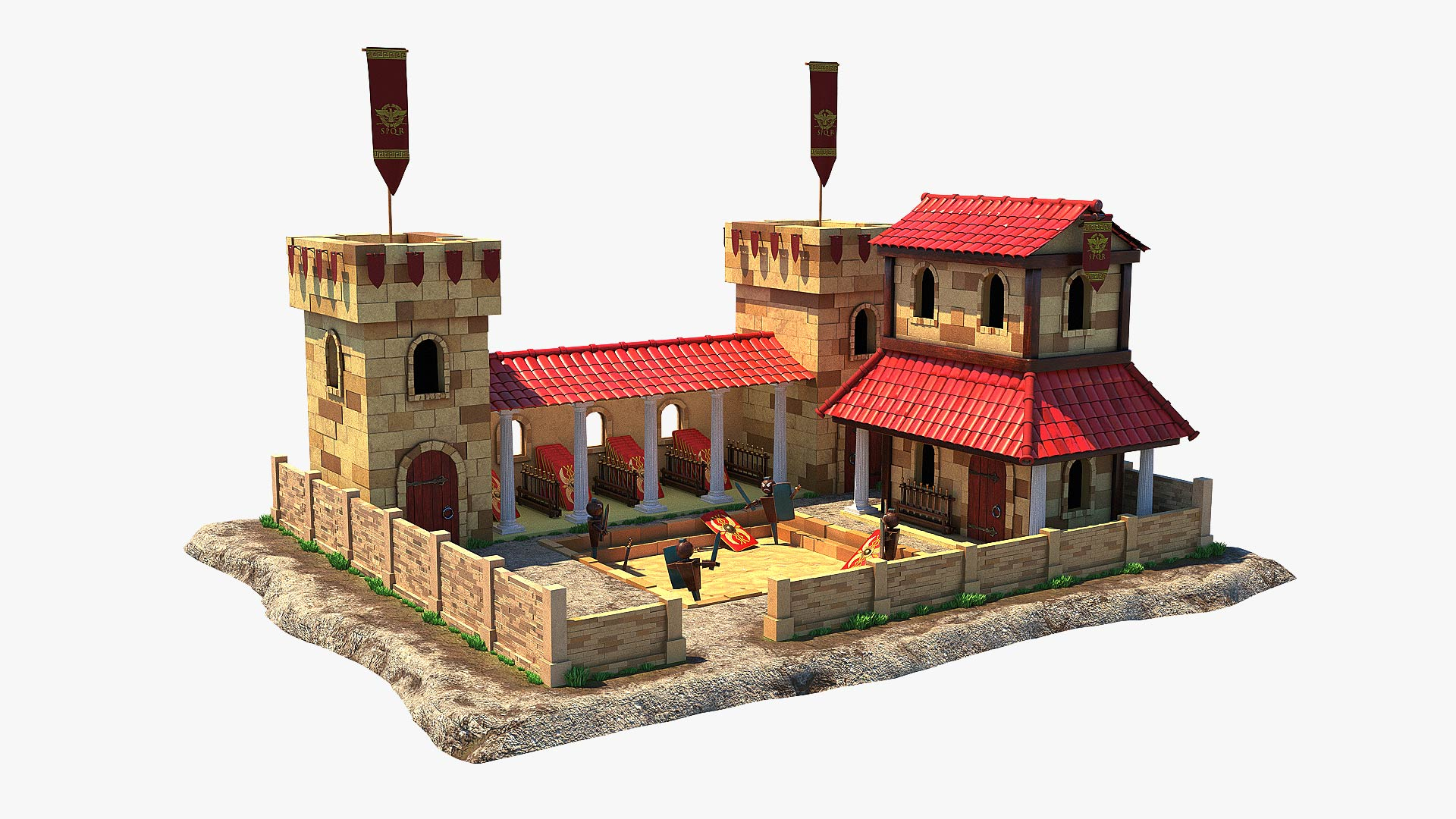 3D Roman Training Camp - TurboSquid 1743399