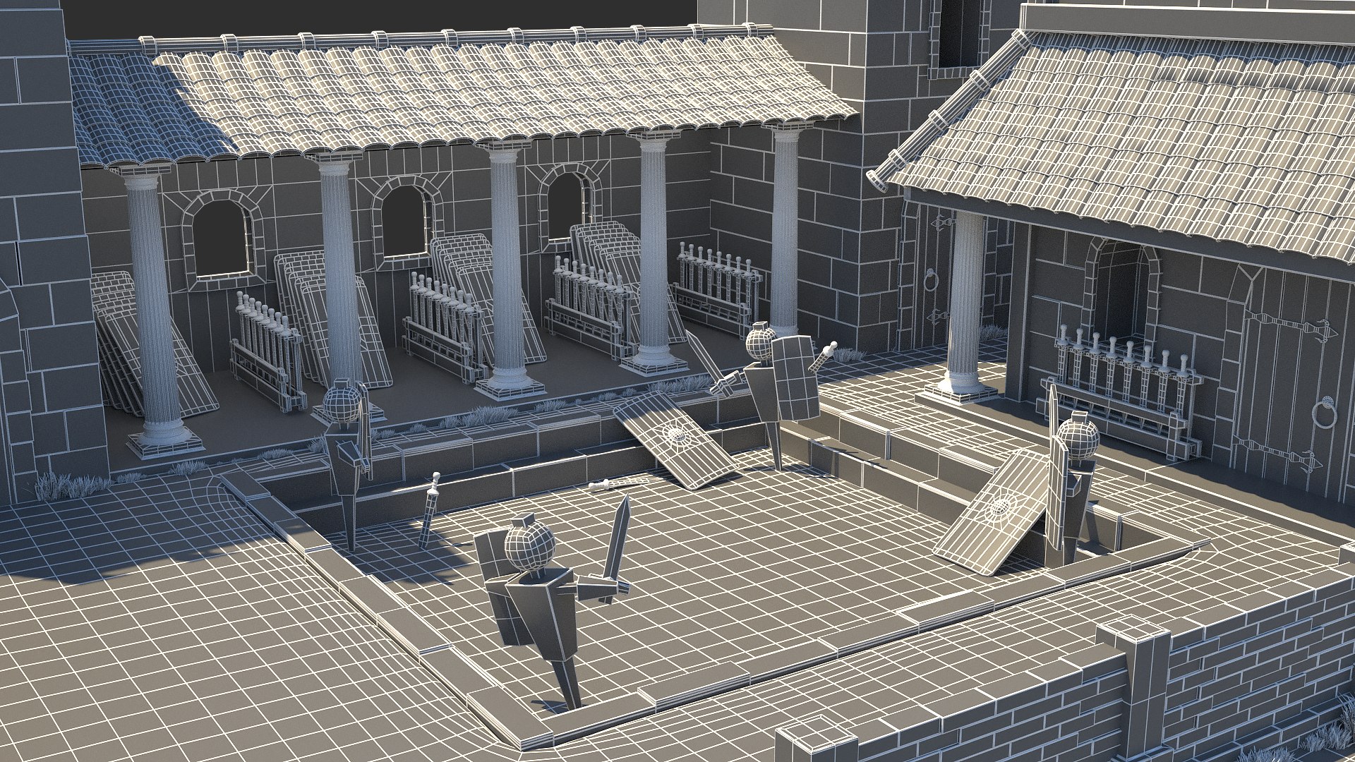 3D Roman Training Camp - TurboSquid 1743399