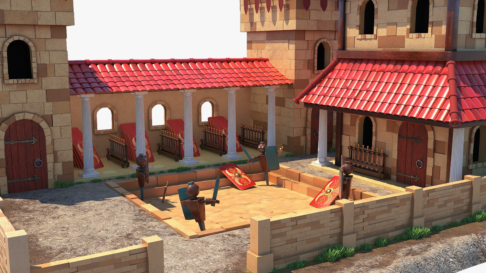 3D Roman Training Camp - TurboSquid 1743399