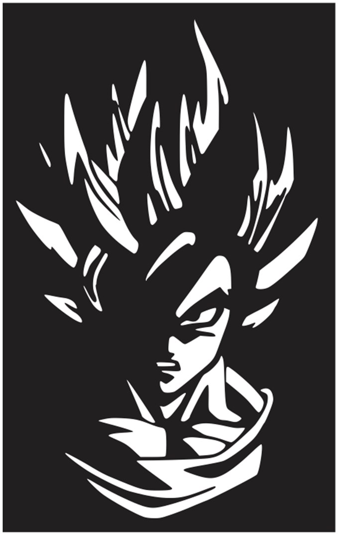 modelo 3d DRAGON BALL - GOKU DECORACIÓN ARTE DE PARED 2d - TurboSquid ...
