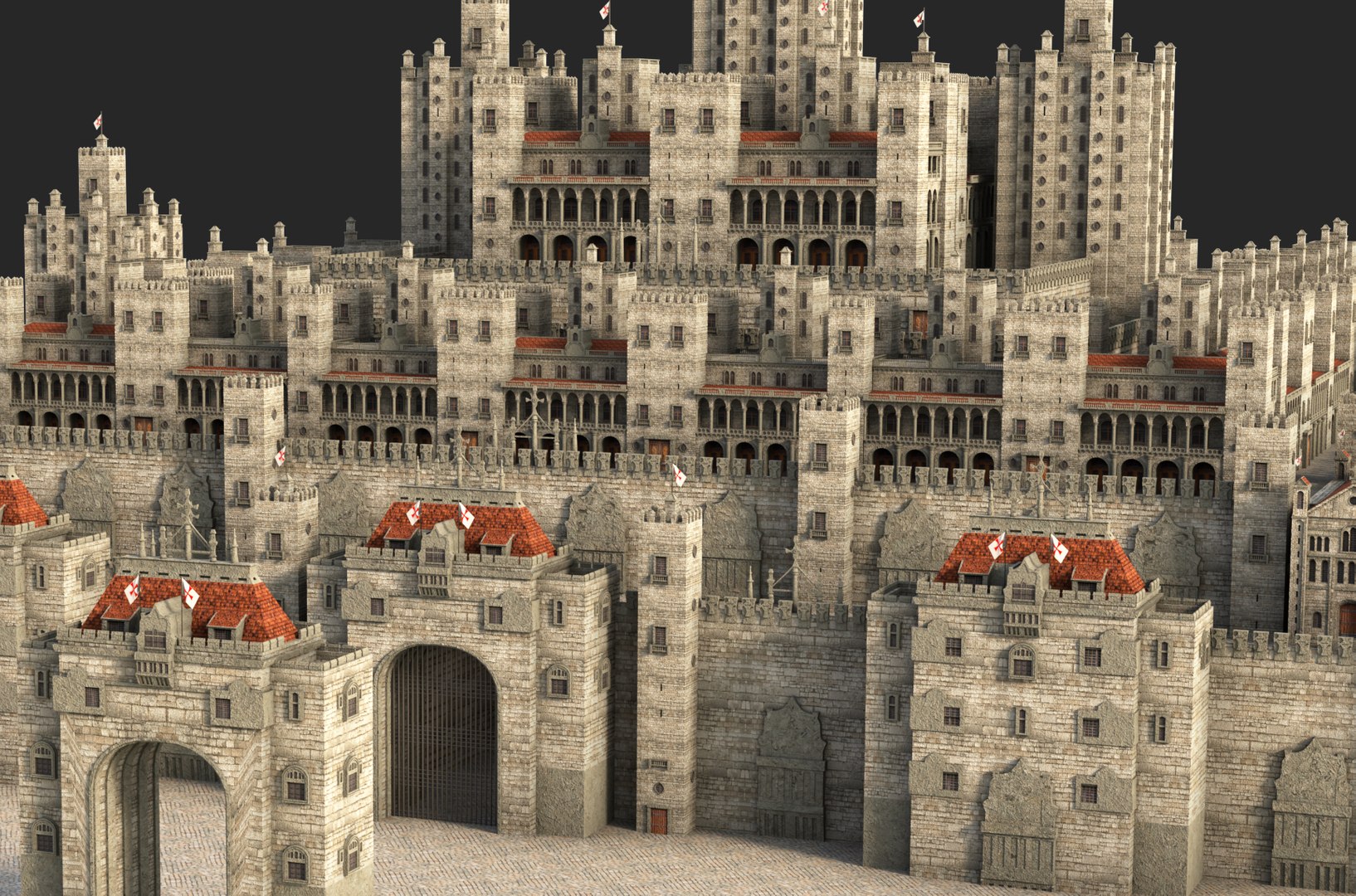 3D Big Castle City - TurboSquid 2396309