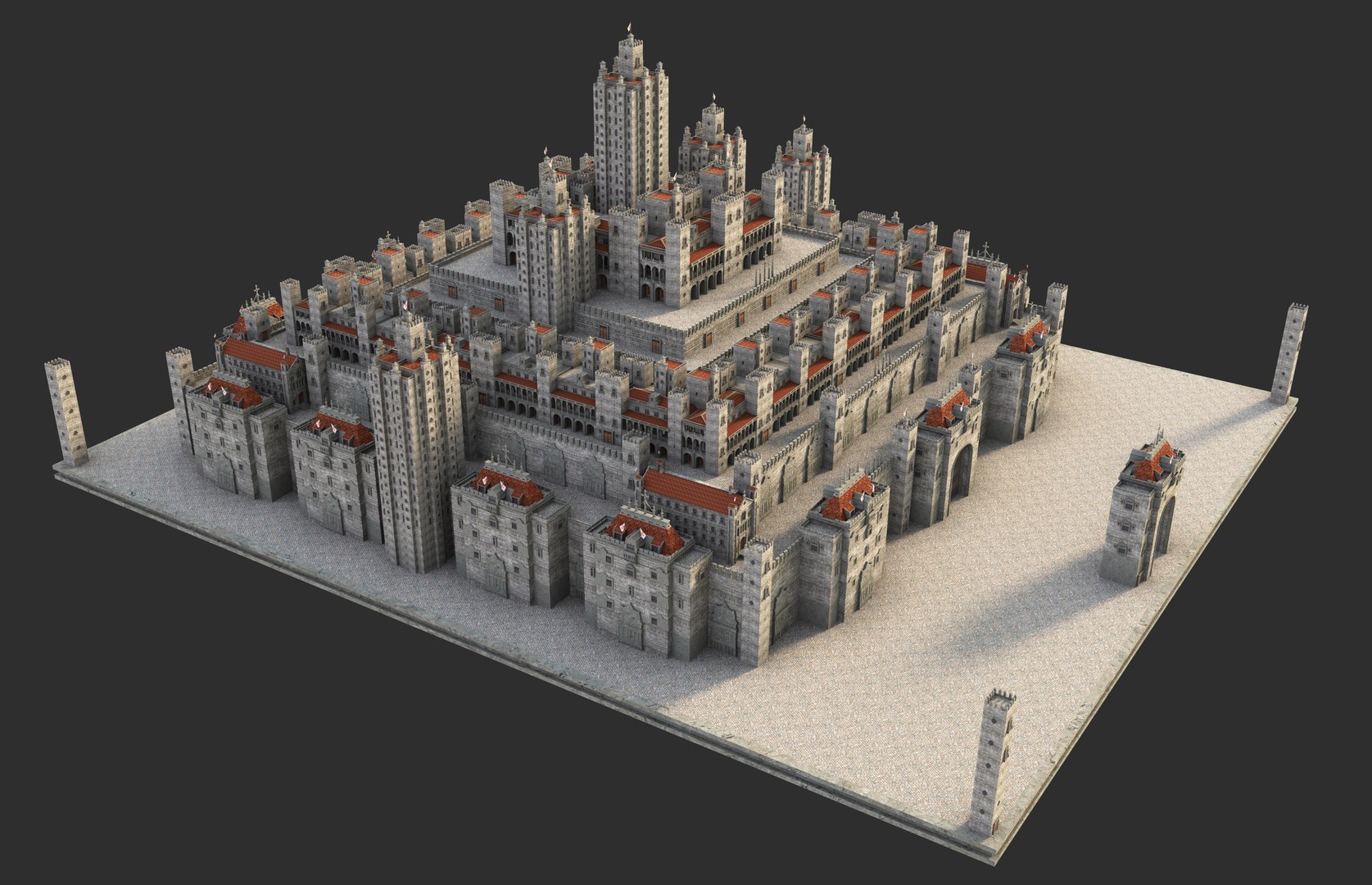 3D Big Castle City - TurboSquid 2396309