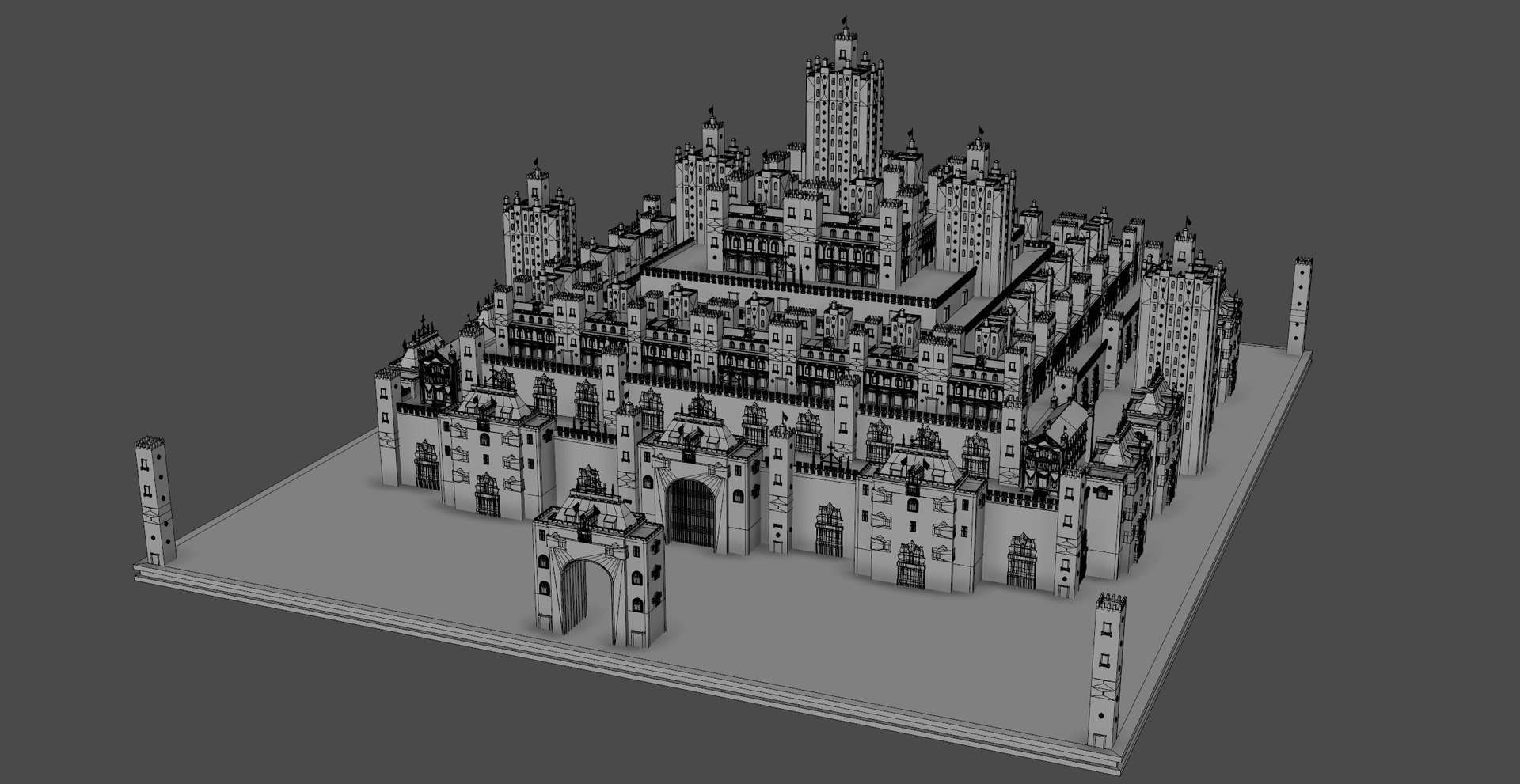 3D Big Castle City - TurboSquid 2396309