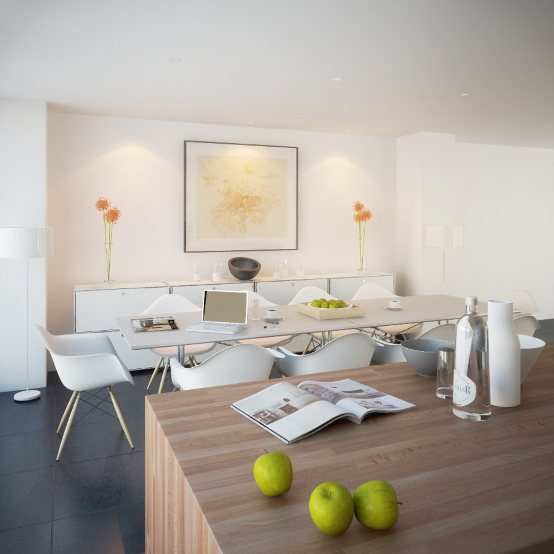 Modern Kitchen Interior 3d 3ds