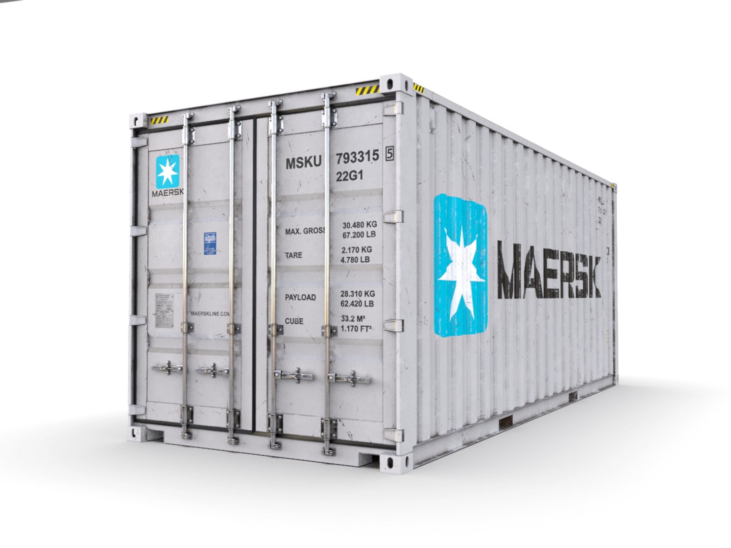Shipping Container Maersk 20 3D - TurboSquid 1639210