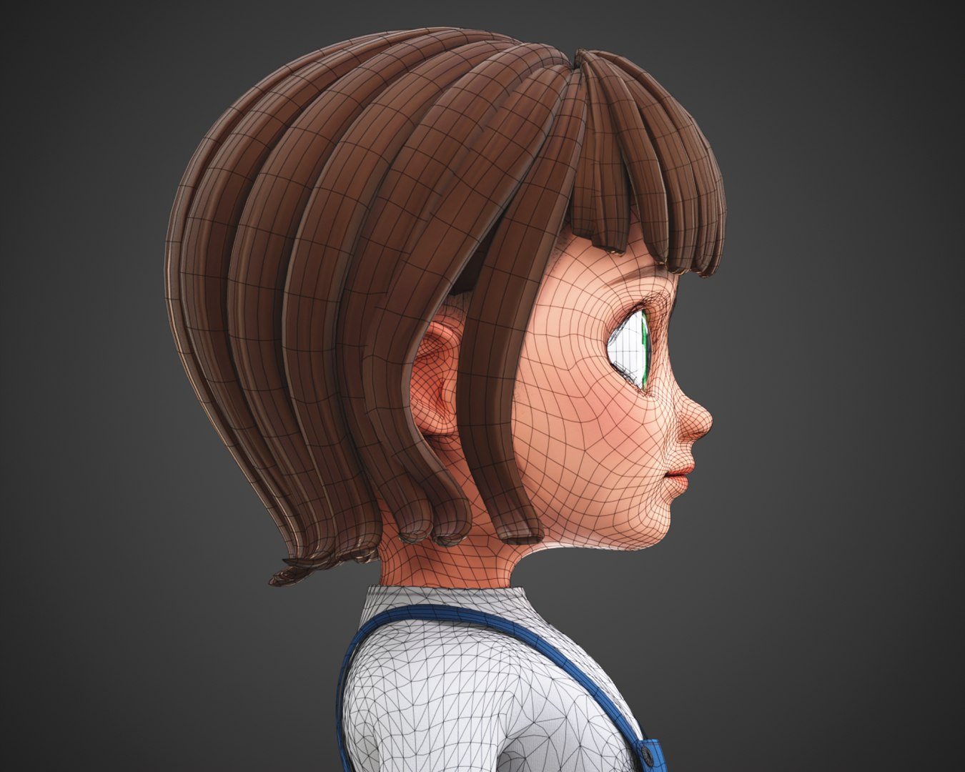 3d Stylized Cartoon Girl Character Rigged Turbosquid 1986389