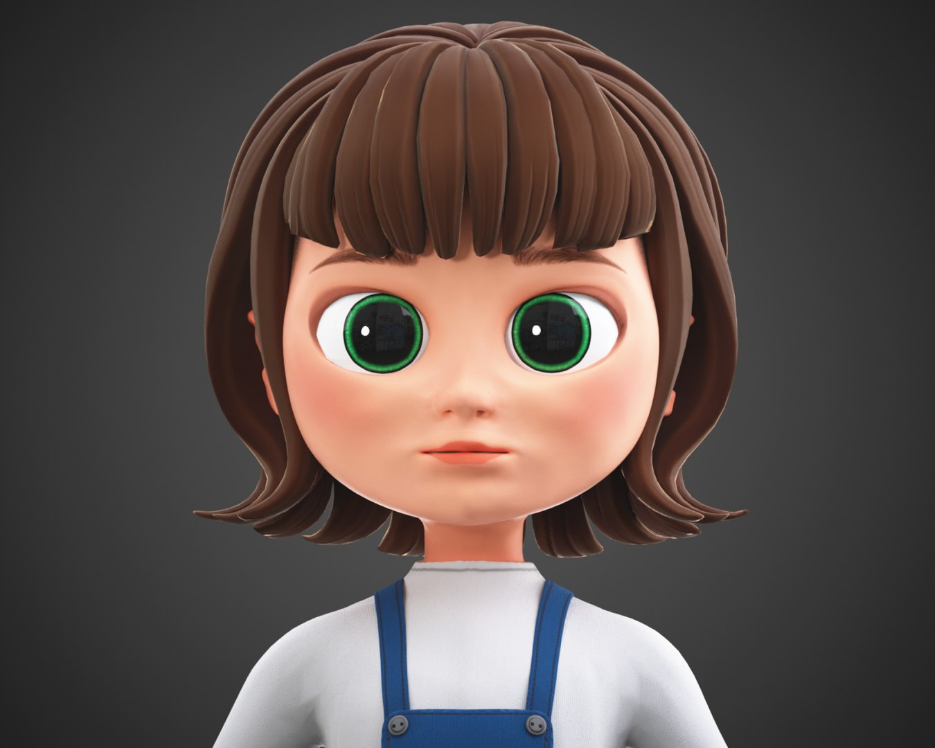 3d Stylized Cartoon Girl Character Rigged Turbosquid 1986389