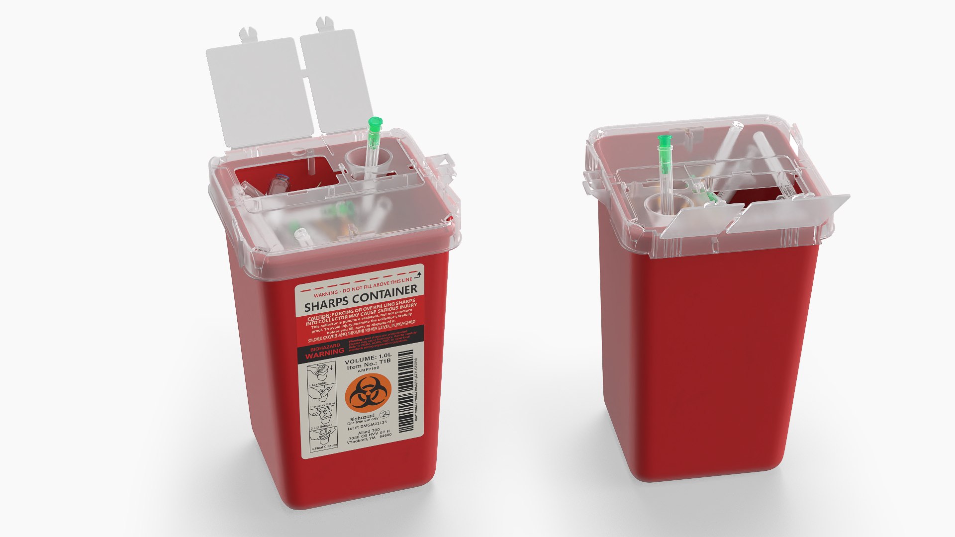 Biohazard Medical Container With Sharps Model - TurboSquid 2320598