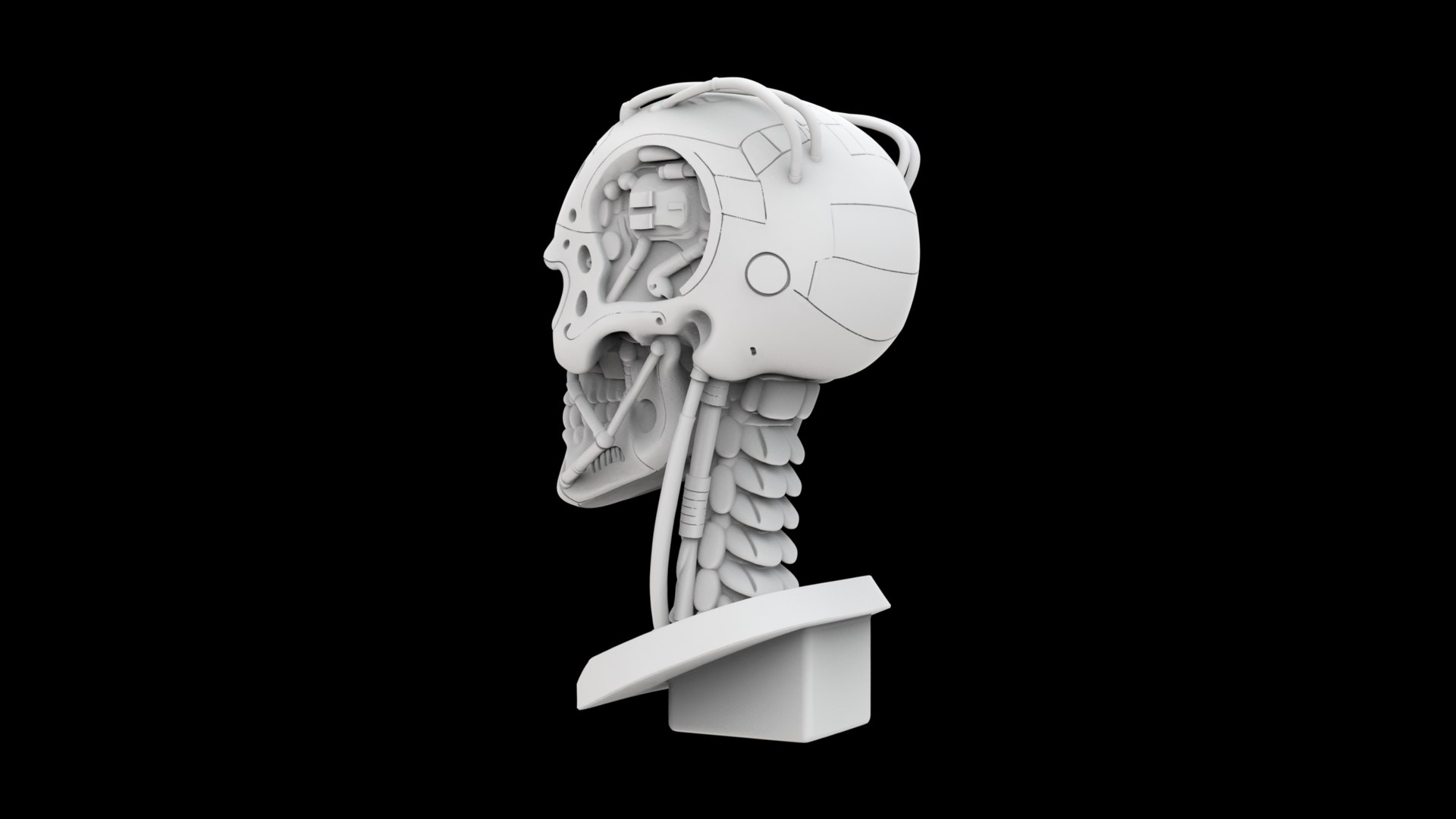 T-800 Terminator Inspired Cyborg Skull Futuristic 3D Printable Model 3D ...