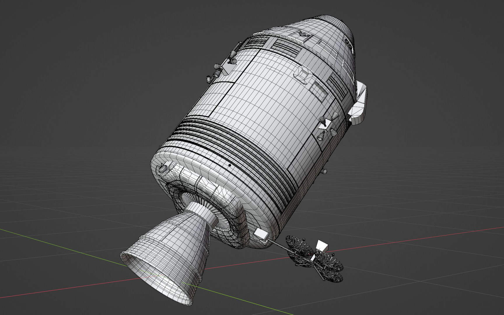 3d explore apollo moon saturn rocket model