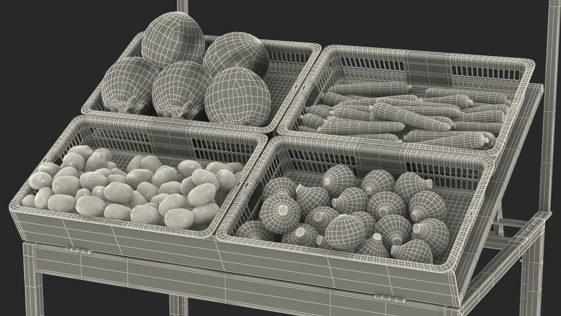 Shop Display With Vegetables 3D - TurboSquid 2208820