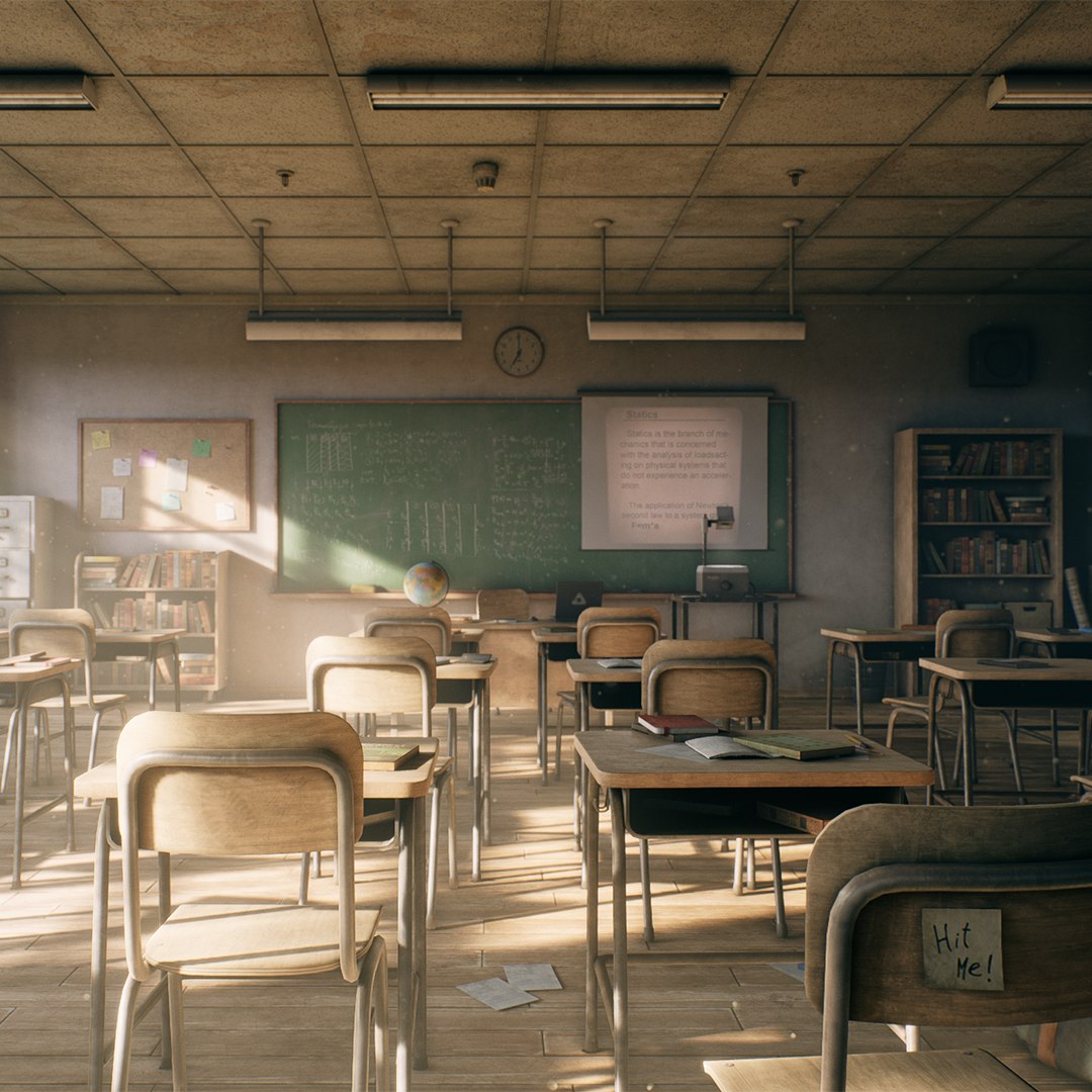 3D model classroom class old - TurboSquid 1418294