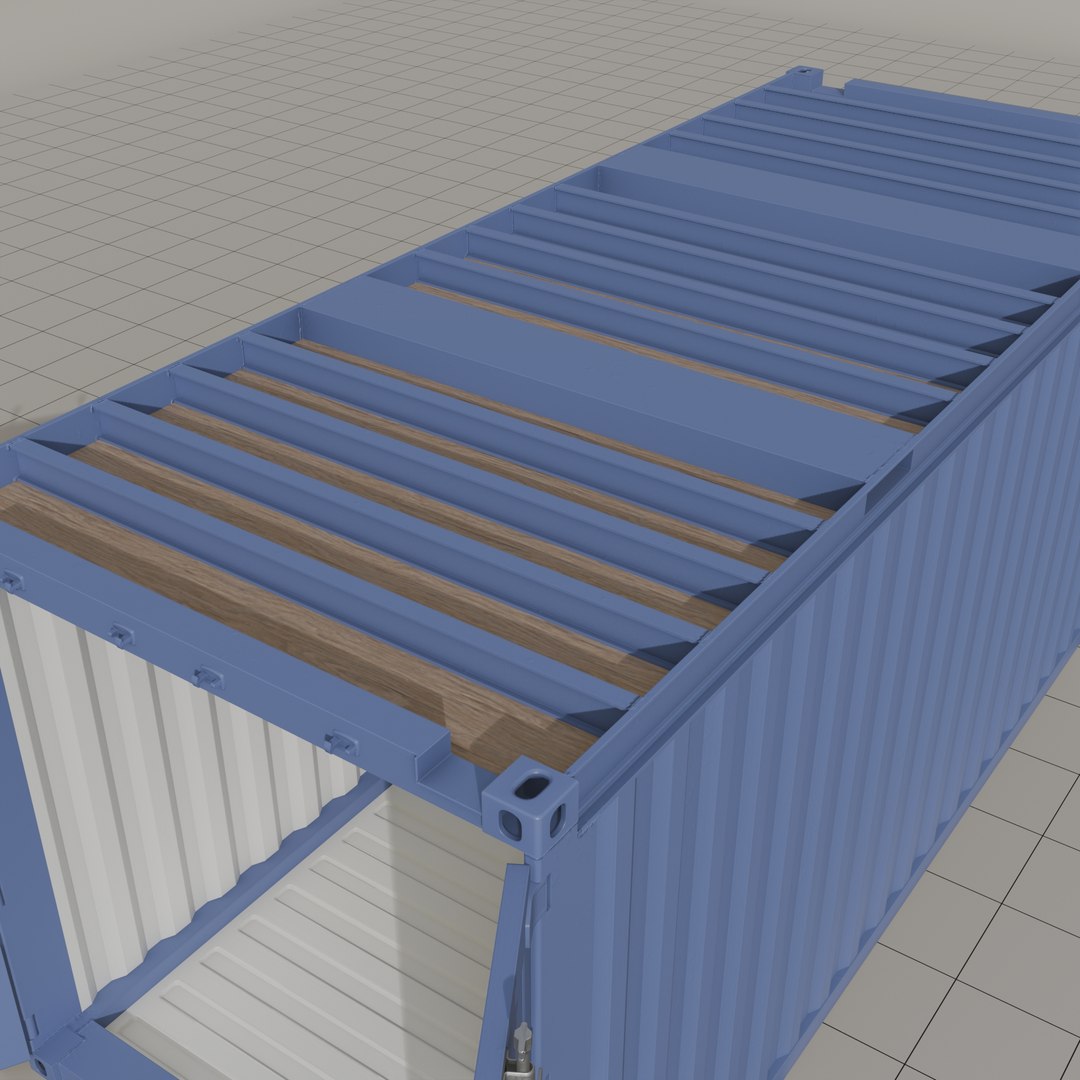 20ft Shipping Container Clean Dirty Color Variation 3D Model ...