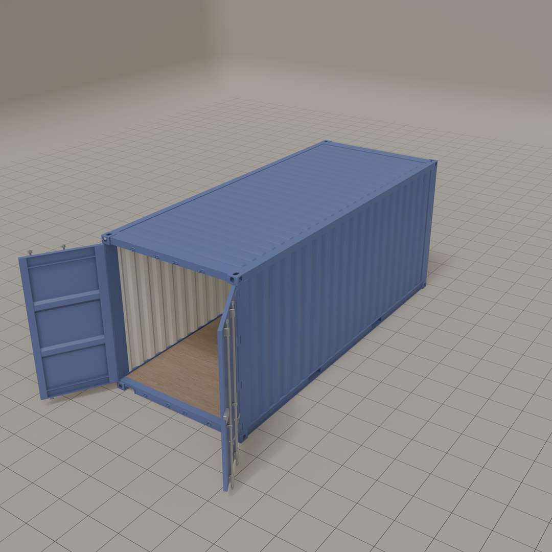 20ft Shipping Container Clean Dirty Color Variation 3D Model ...