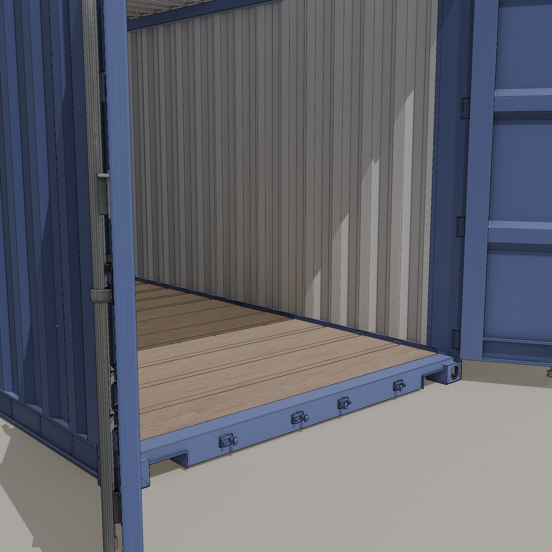 20ft Shipping Container Clean Dirty Color Variation 3D Model ...