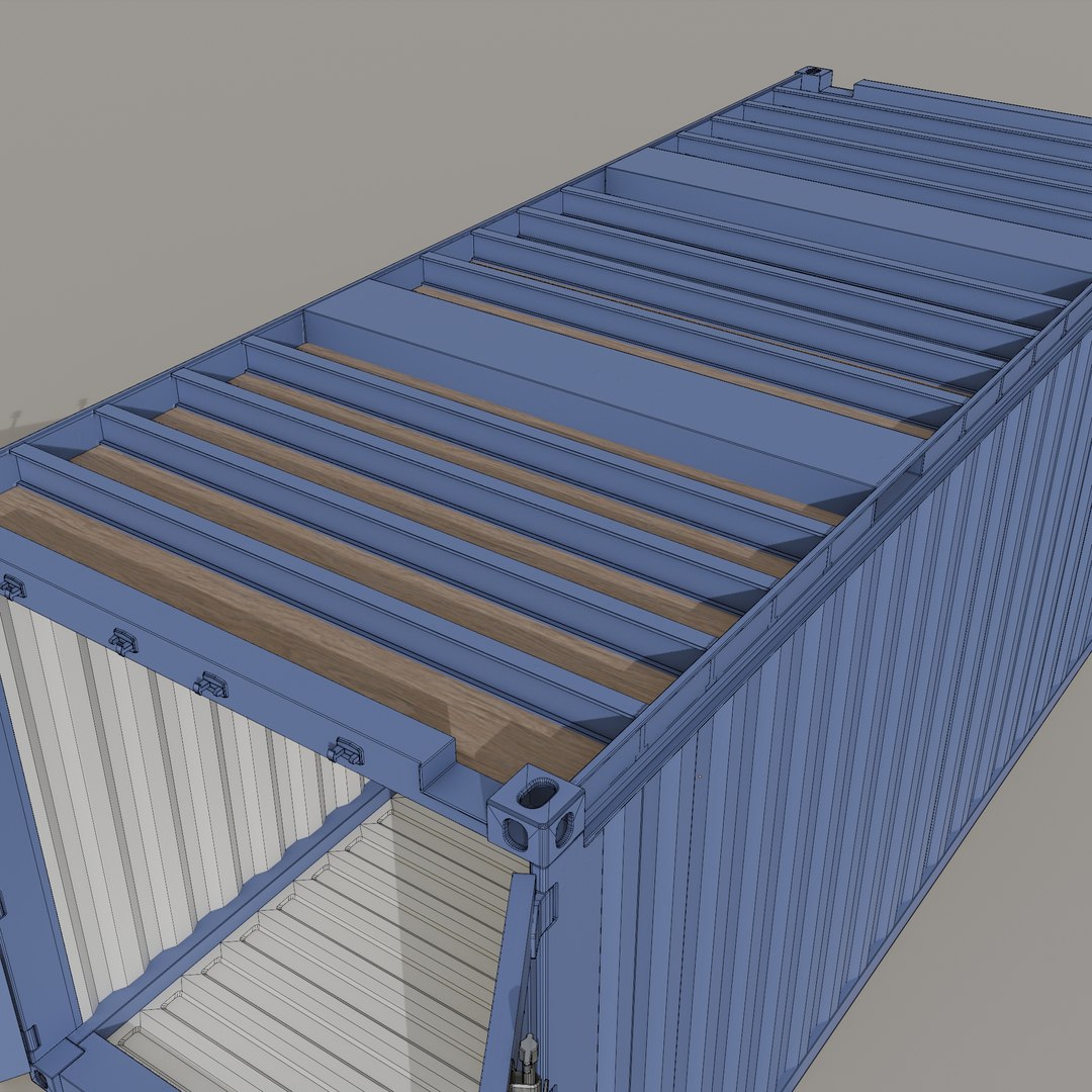 20ft Shipping Container Clean Dirty Color Variation 3D Model ...