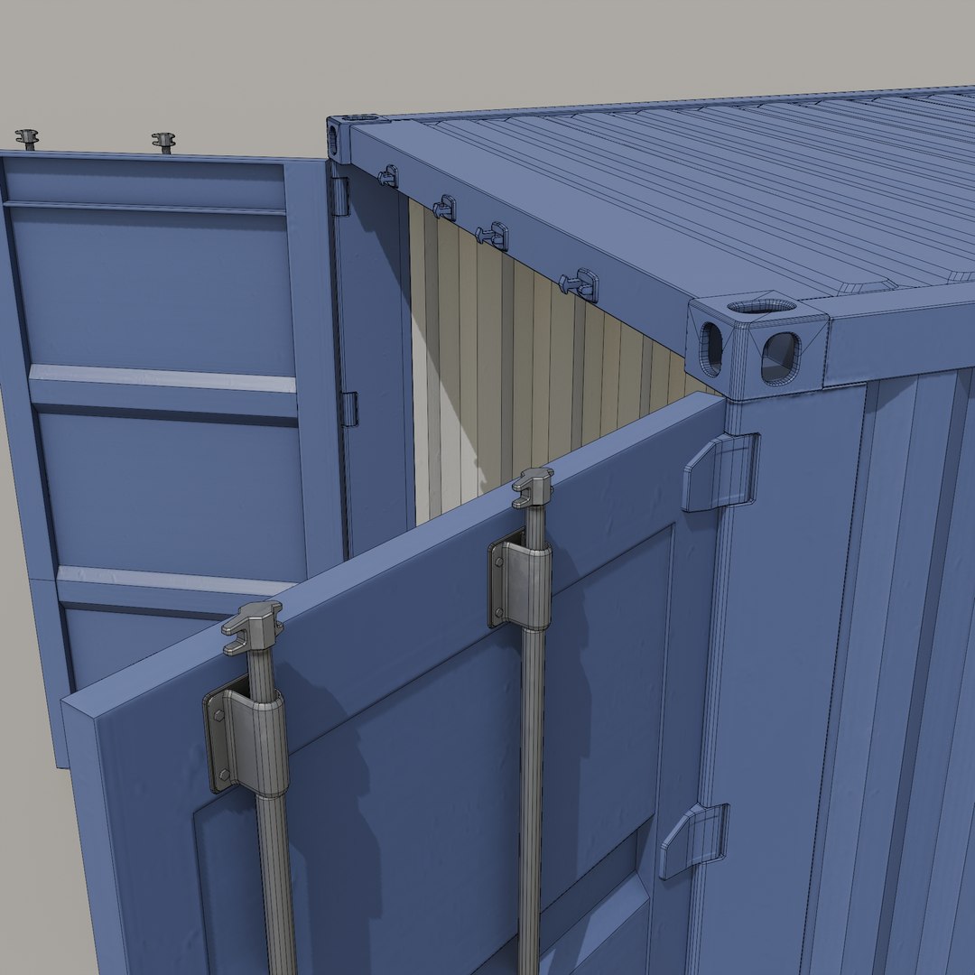 20ft Shipping Container Clean Dirty Color Variation 3D Model ...