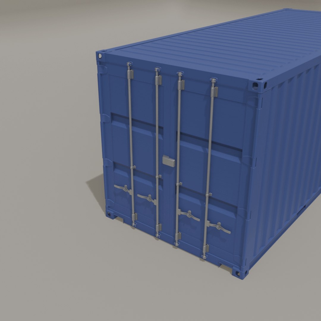 20ft Shipping Container Clean Dirty Color Variation 3D Model ...