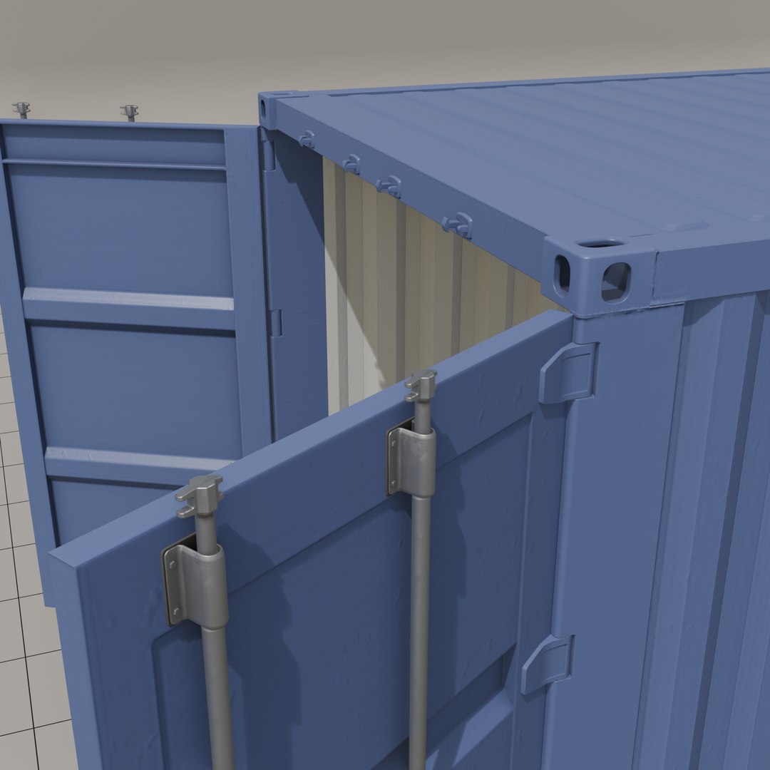 20ft Shipping Container Clean Dirty Color Variation 3D Model ...