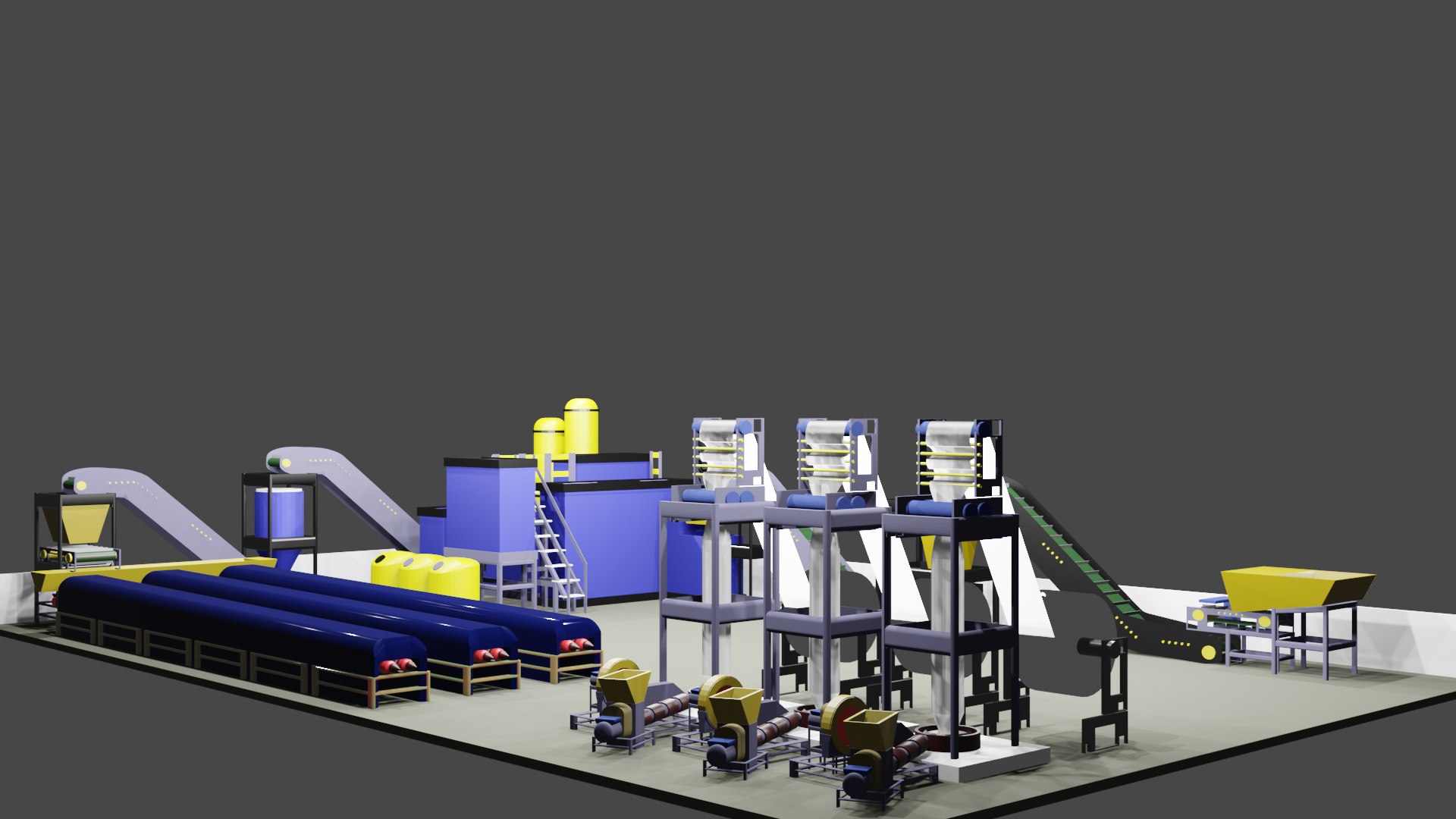 3D Model Plastics Recycle Plant - TurboSquid 2187665