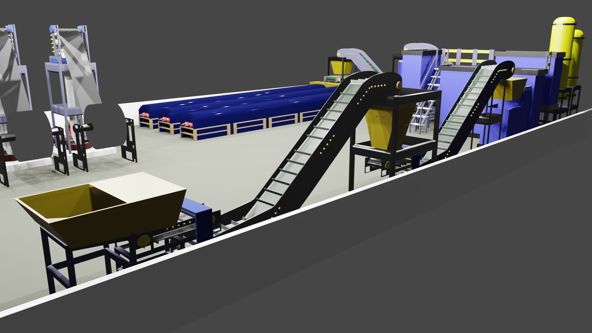 3D Model Plastics Recycle Plant - TurboSquid 2187665