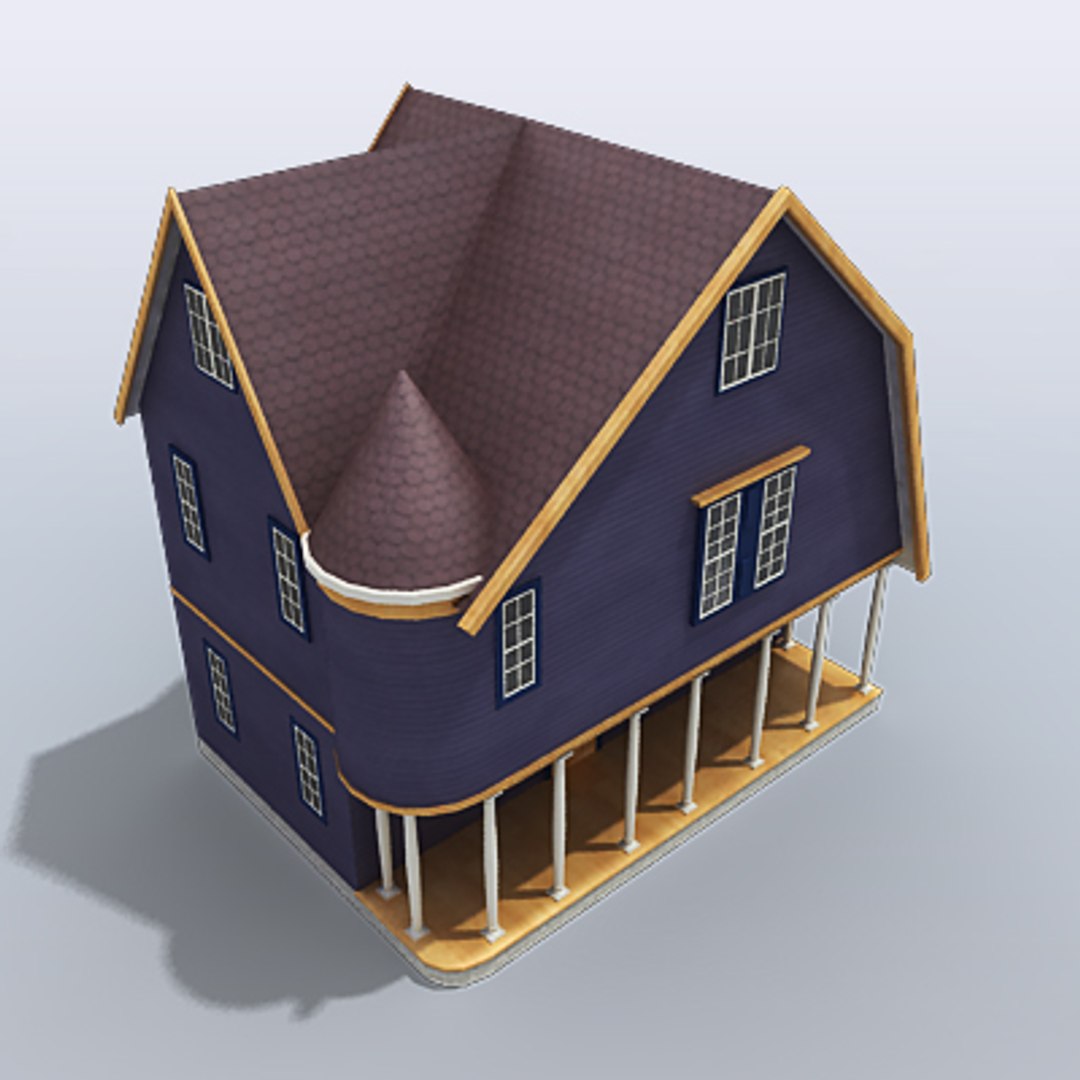 3d small town house building