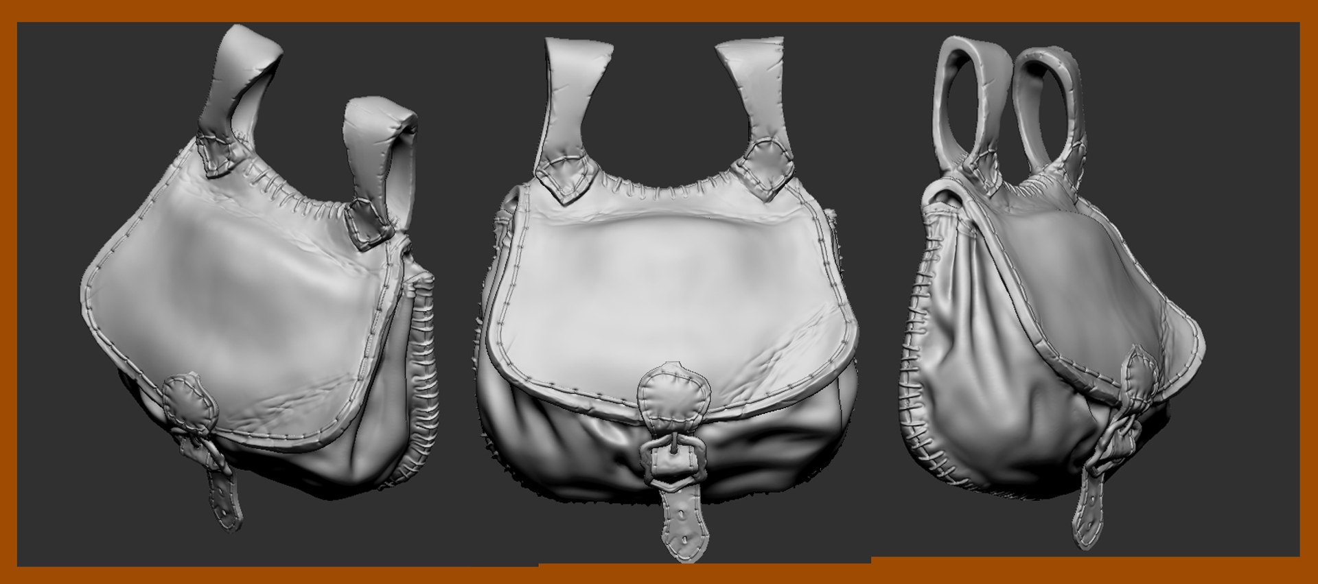 3d leather accessory model