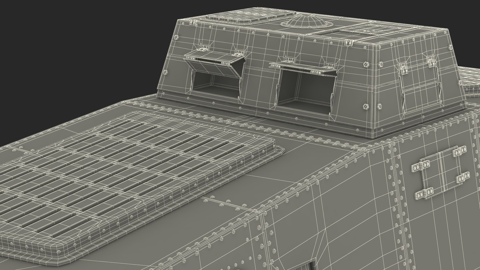 Old Aged WWI German A7V Armored Vehicle Tank 3D - TurboSquid 2169155