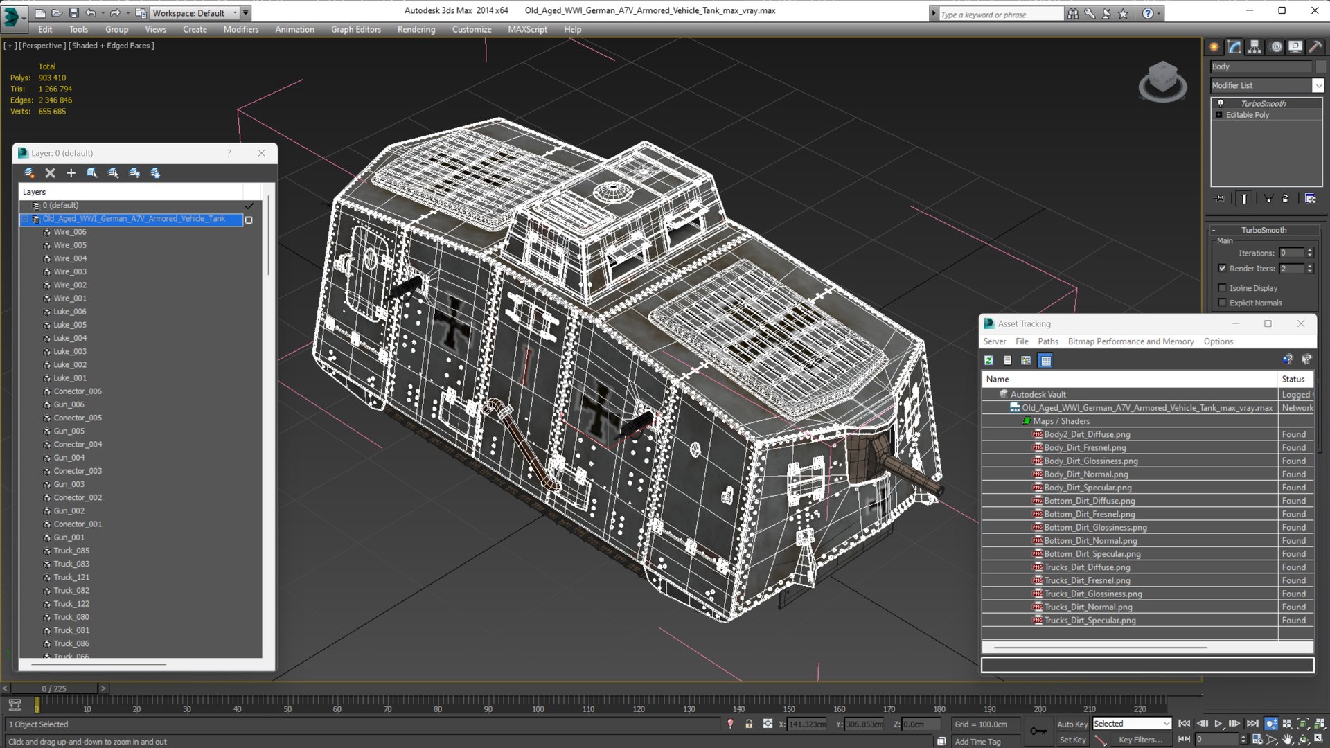 Old Aged WWI German A7V Armored Vehicle Tank 3D - TurboSquid 2169155
