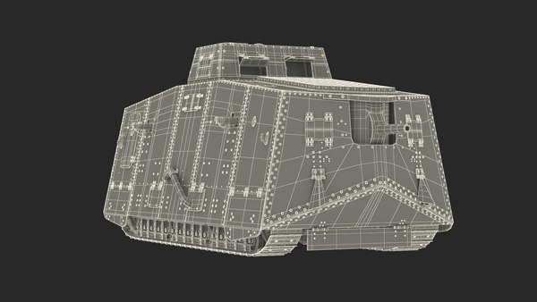 3D модель Старинный немецкий бронетранспортер A7V времен Первой мировой ...