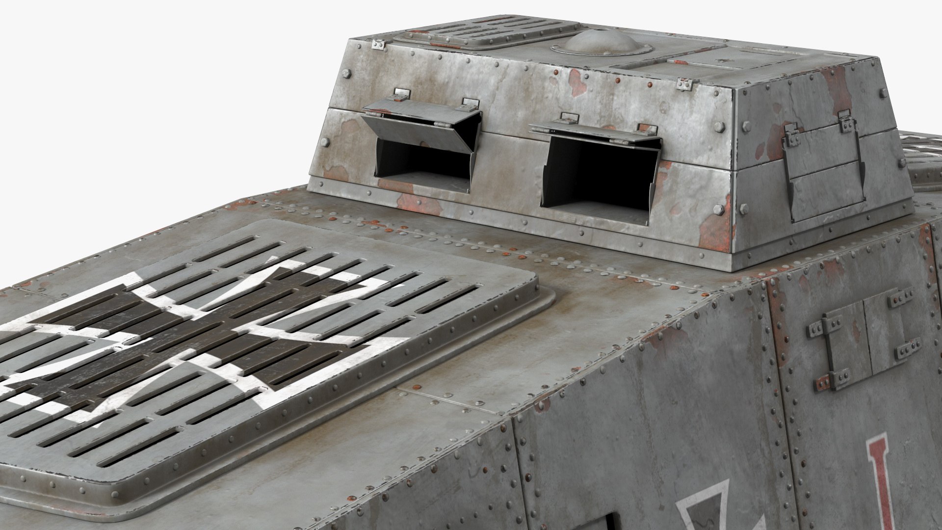 Old Aged WWI German A7V Armored Vehicle Tank 3D - TurboSquid 2169155